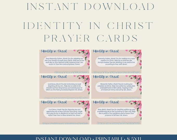 Identity in Christ Prayer Cards • Prayer Cards • Prayer Cards - Etsy