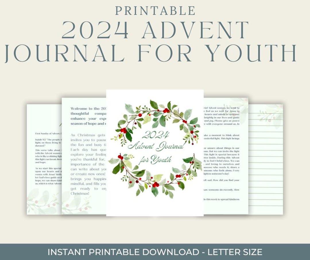 2024 Advent Journal for Youth Prayer Journal Printable Advent Journal ...