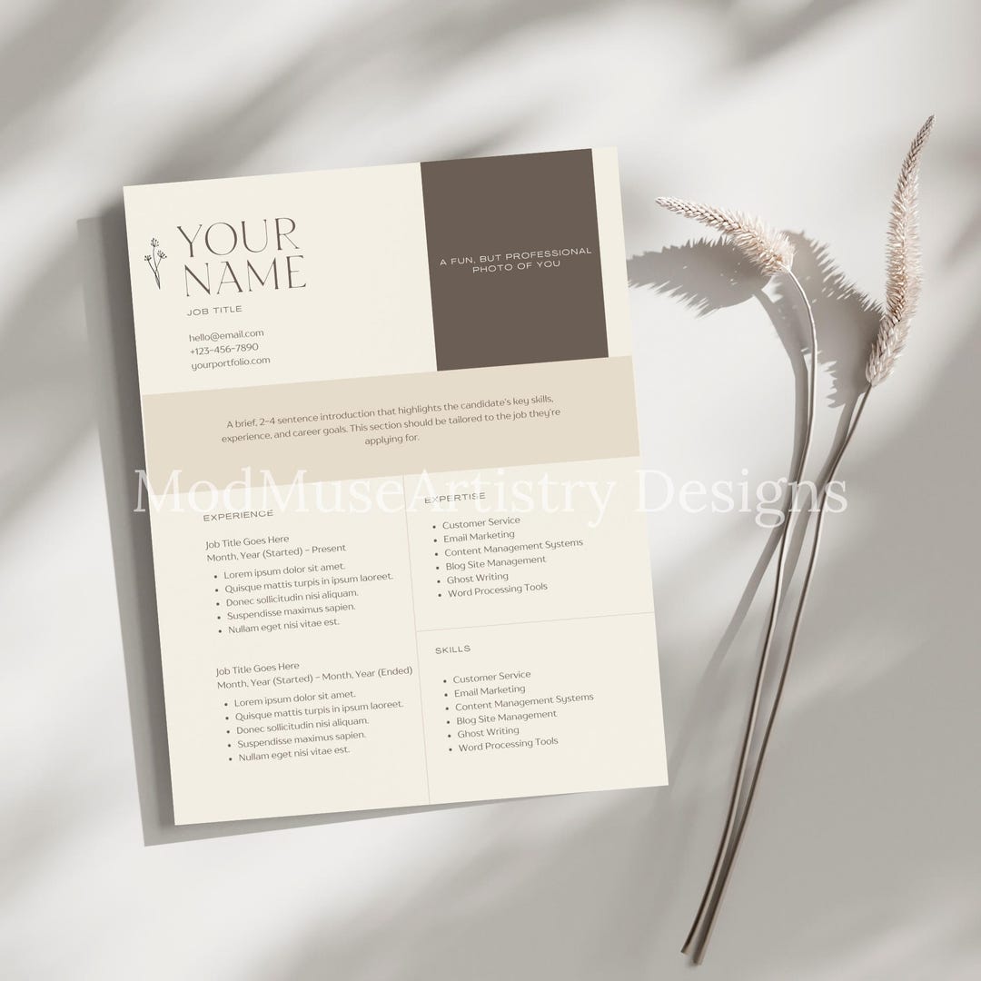 Clean Modern Resume Template, Minimalist Resume Template, Creative ...