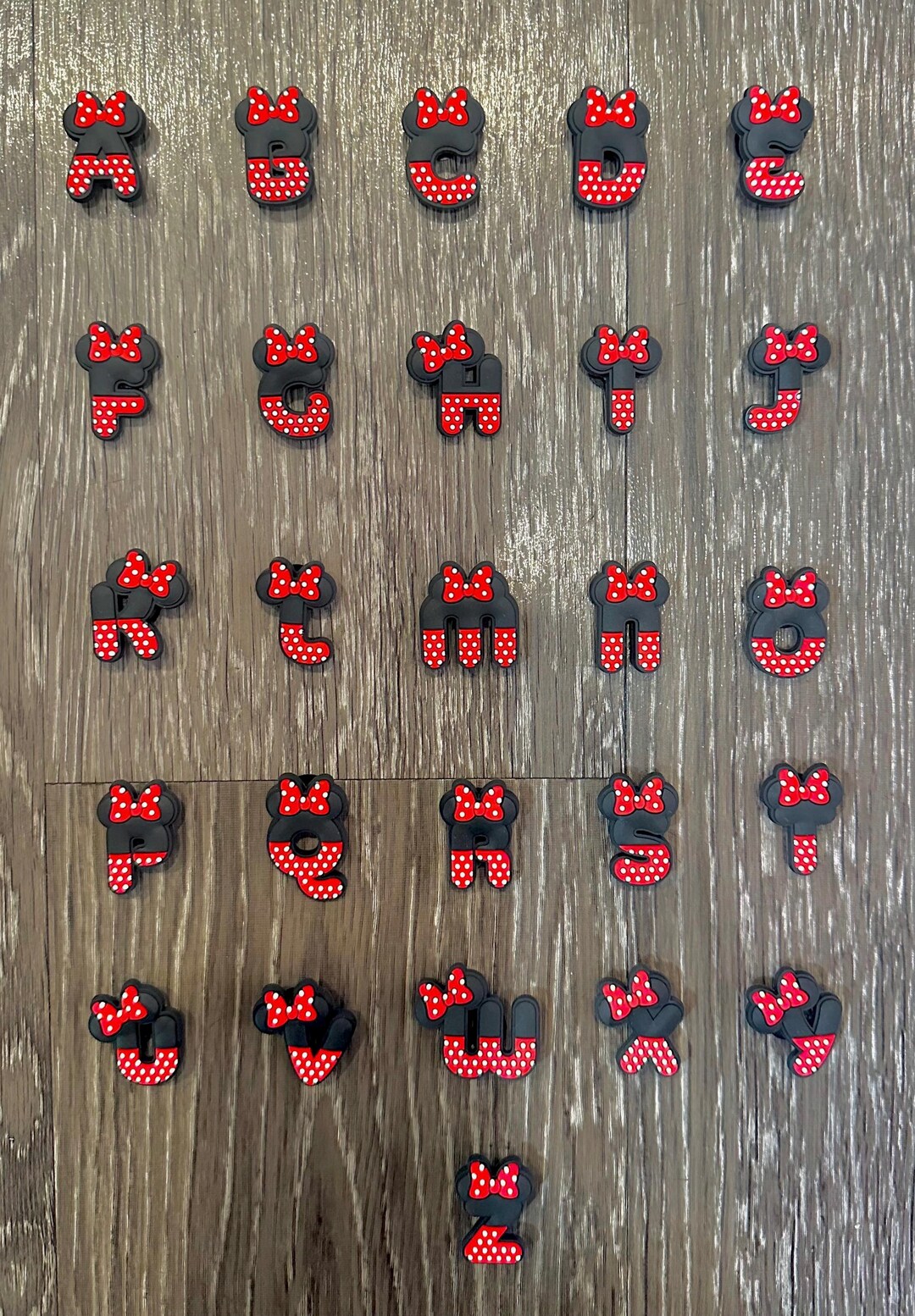 Minnie Mouse Alphabet Letter Shoe Croc Charms - Etsy