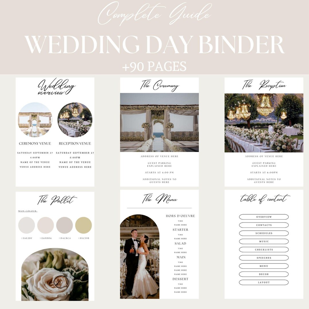 The Ultimate Binder Template for Your Wedding Day. Digital Wedding ...