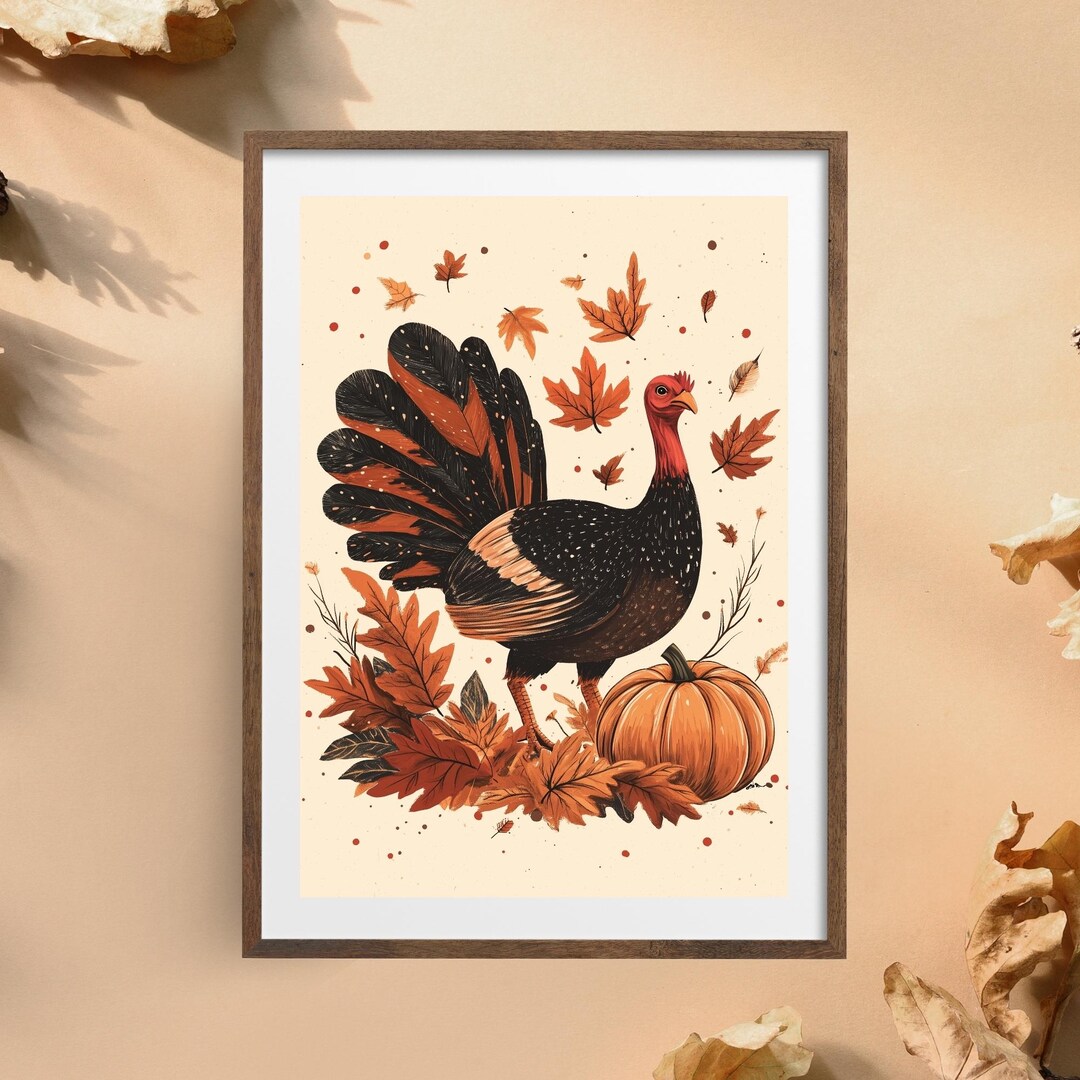 Thanksgiving Wall Art, Thanksgiving Printable, Turkey Clipart ...