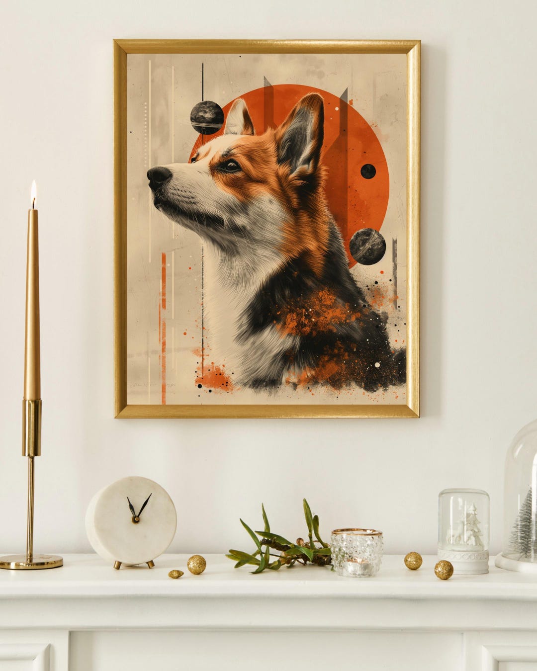 Welsh Corgi Dog, Printable Corgi, Funky Poster, Preppy Art, Cute Orange ...