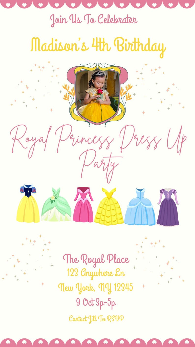 Princess Dress up Birthday Party Invitation - Etsy