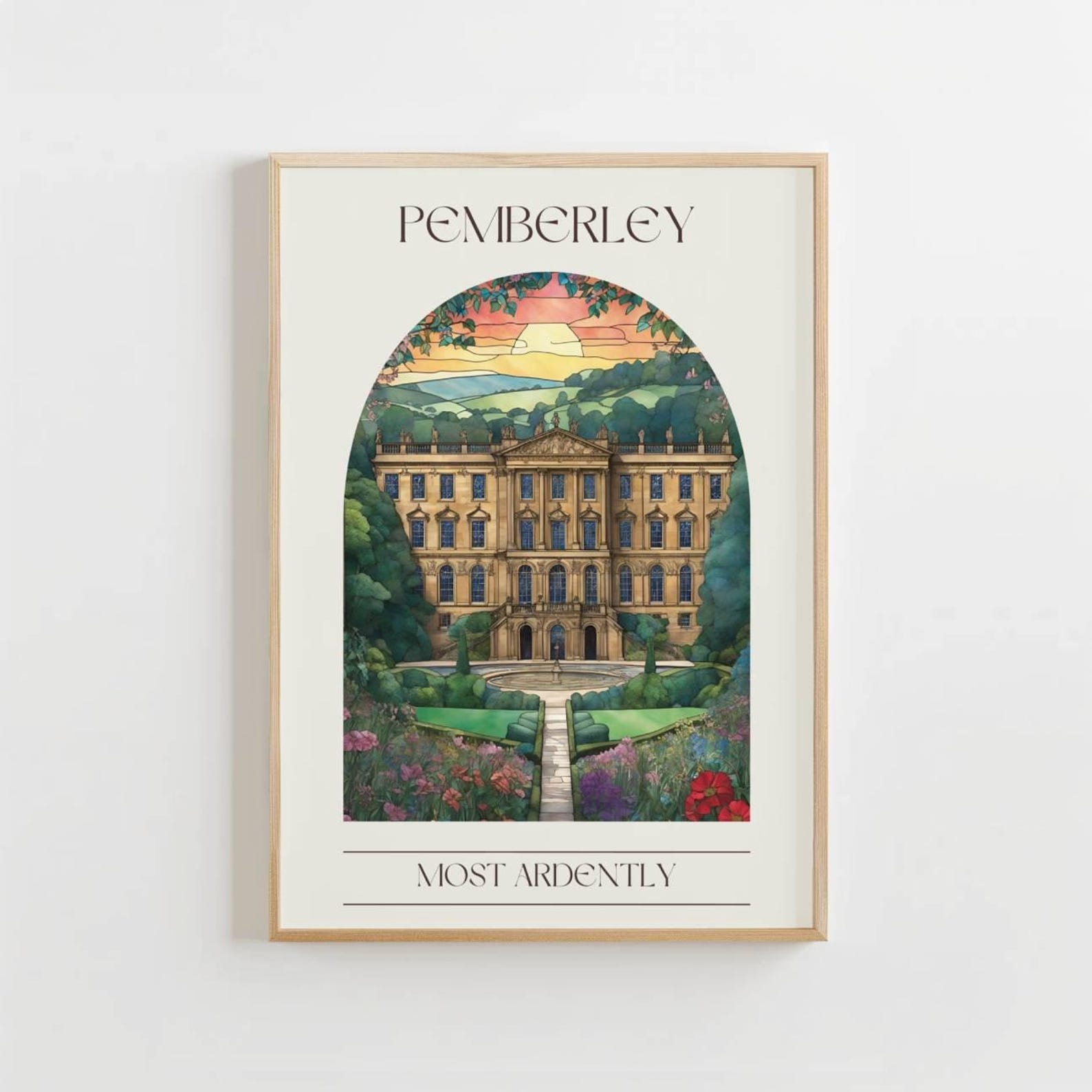 Pemberley Art Print | Pride and Prejudice, Regency Decor (digital ...