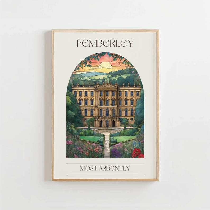 Pemberley Art Print | Pride and Prejudice, Regency Decor (digital ...