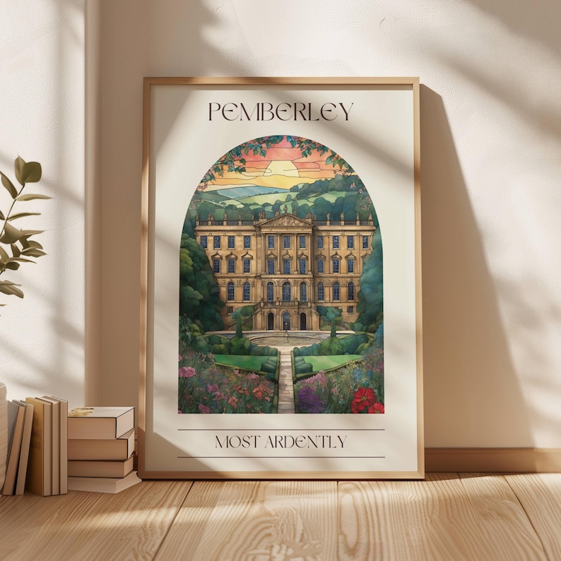Pemberley Art Print | Pride and Prejudice, Regency Decor (digital ...