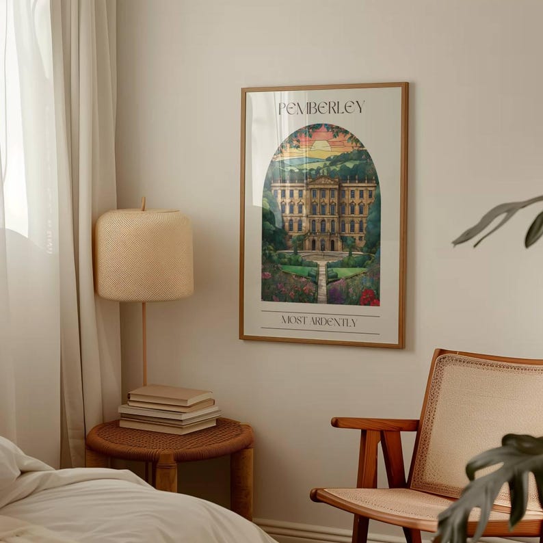 Pemberley Art Print | Pride and Prejudice, Regency Decor (digital ...