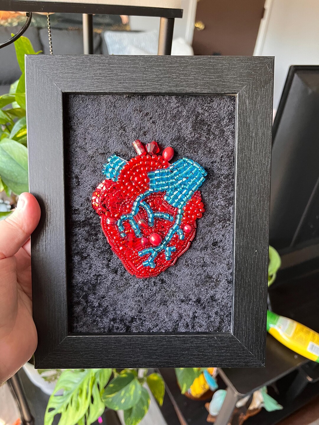Gothic Bead Embroidered Anatomical Heart Art Wall Hanging - Etsy