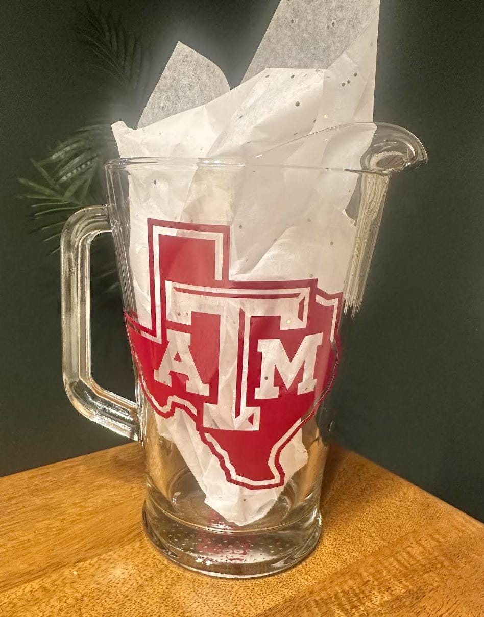 Ring Dunk, Custom Aggie Ring Dunk Pitchers, Personalized Aggie Ring ...