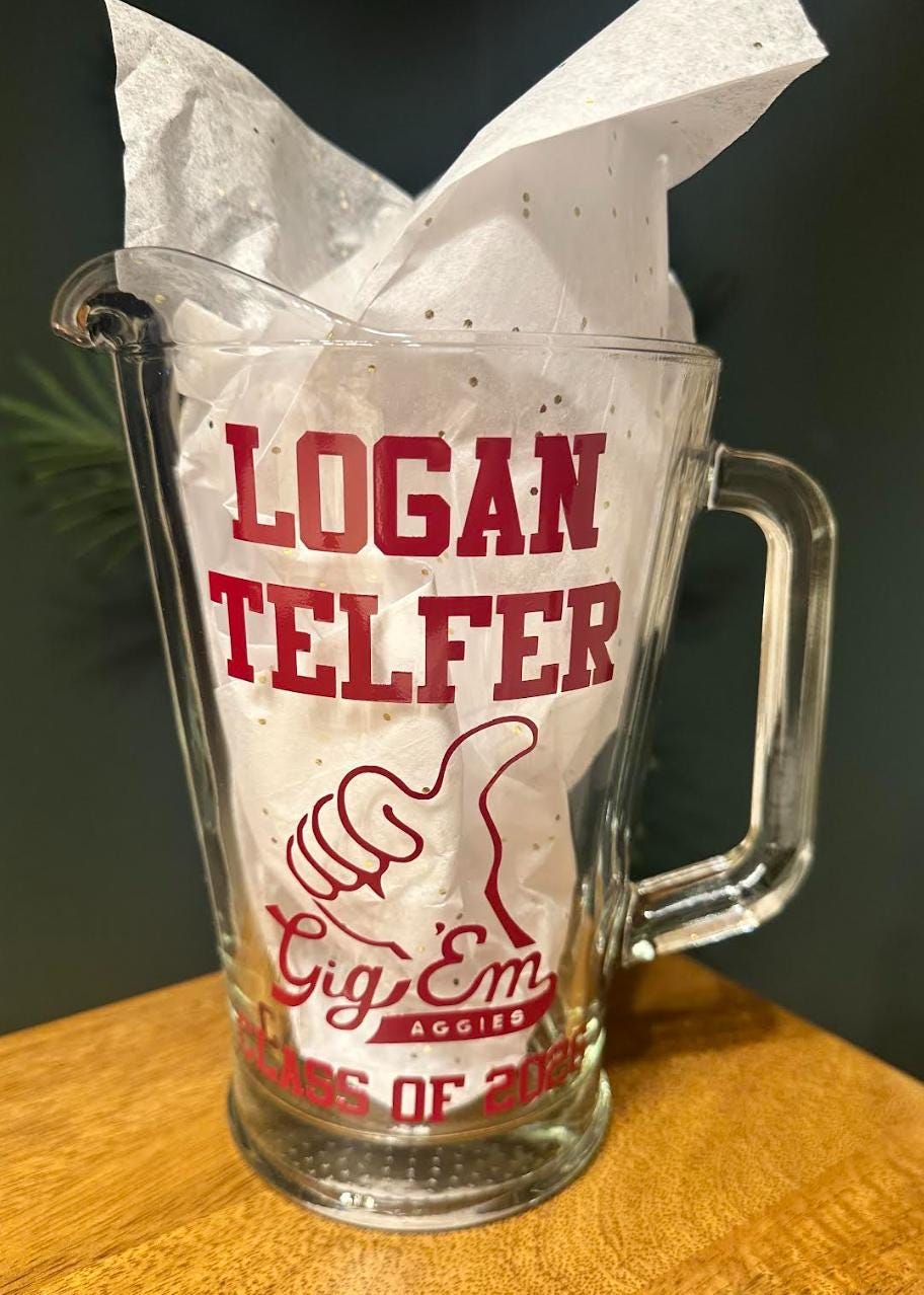 Ring Dunk, Custom Aggie Ring Dunk Pitchers, Personalized Aggie Ring ...