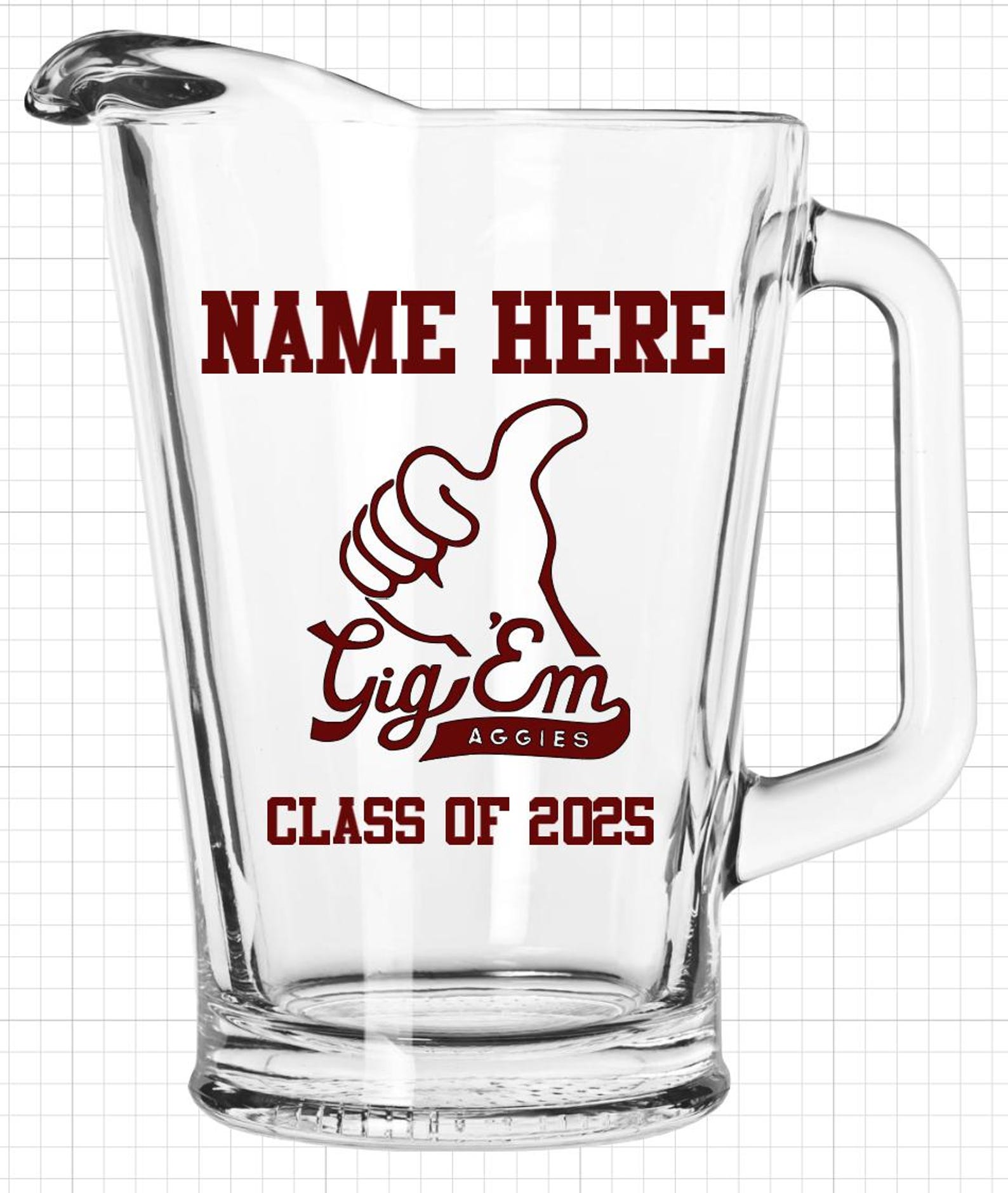 Custom Aggie Ring Dunk Pitchers, Personalized Aggie Ring Dunk Pitcher ...