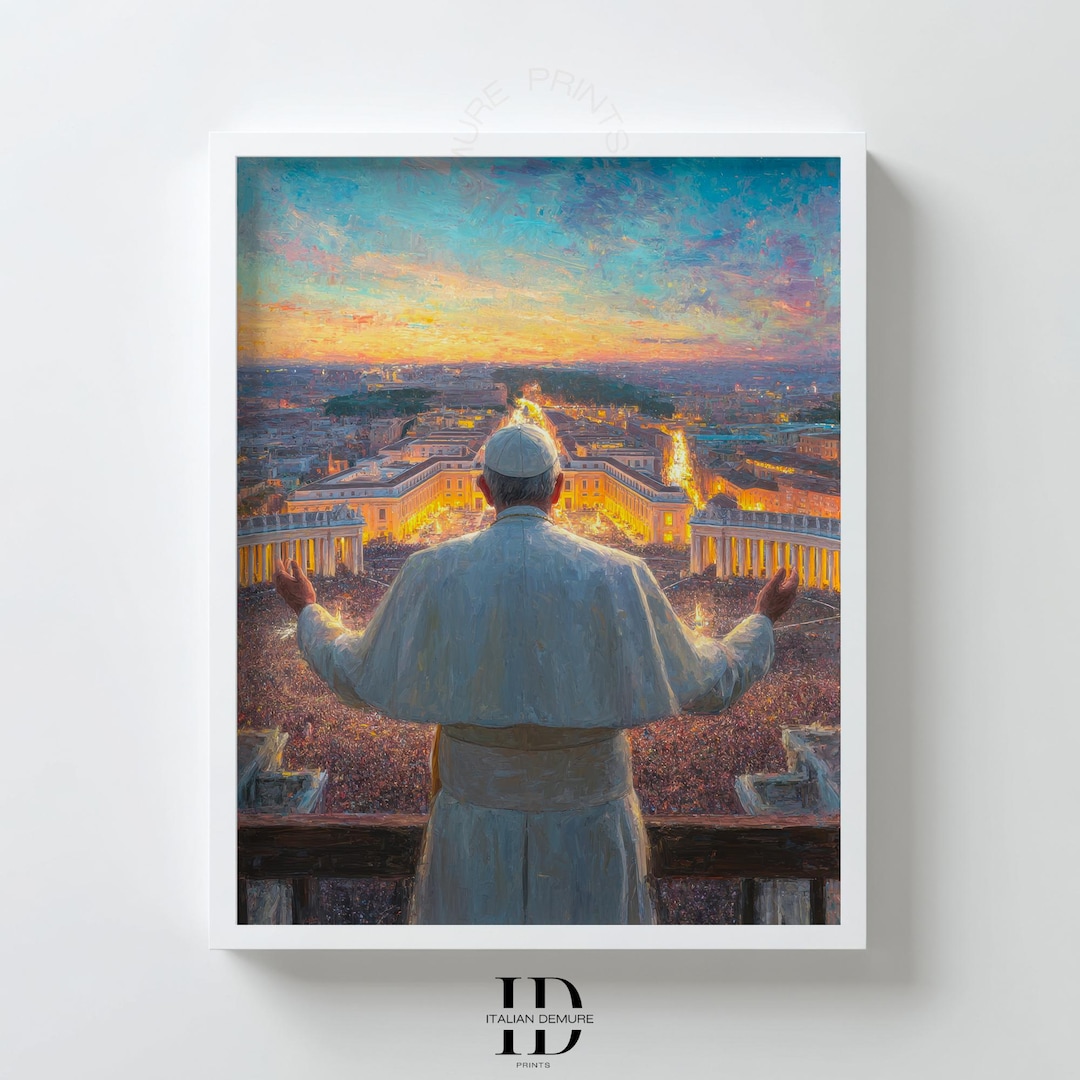 Vatican Blessing Wall Art, Pope Overlooking St. Peter's Square Print ...