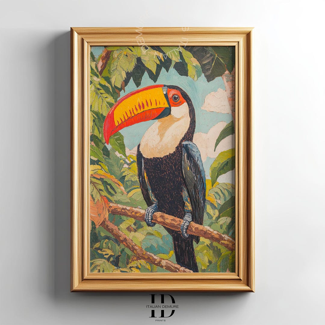 Tropical Toucan Wall Art – Colorful Jungle Bird Print – Vibrant ...