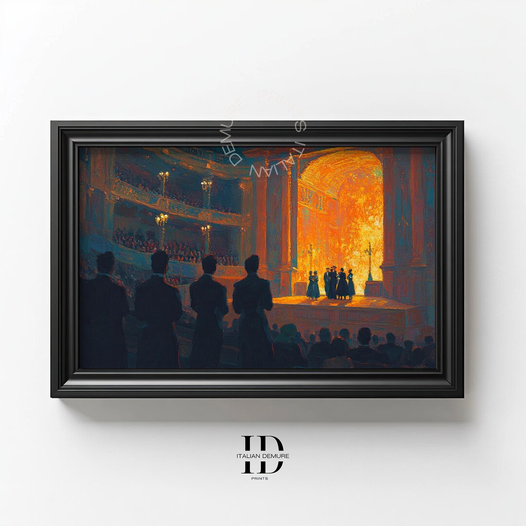 Vintage Opera Theater Digital Print – Dramatic Stage Scene Wall Art ...