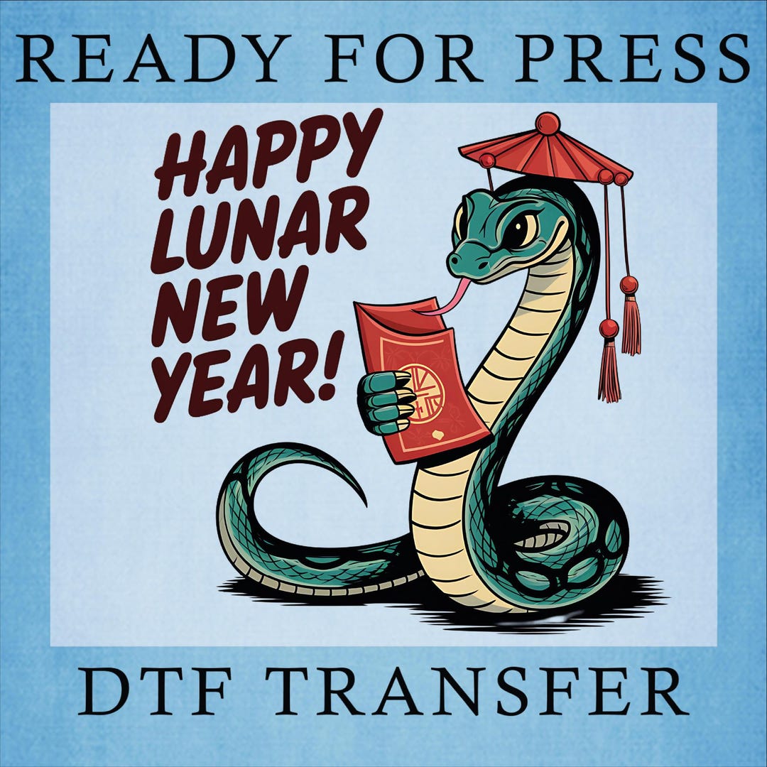 Chinese Lunar New Year Dtf, Chinese Year of the Snake 2025 Gift Ready ...