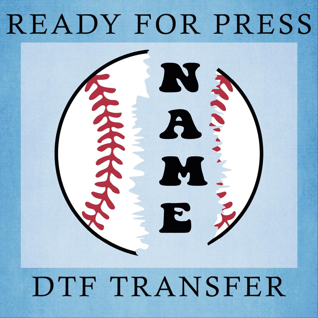 Custom Baseball Name DTF Transfer: Ready to Press - Etsy