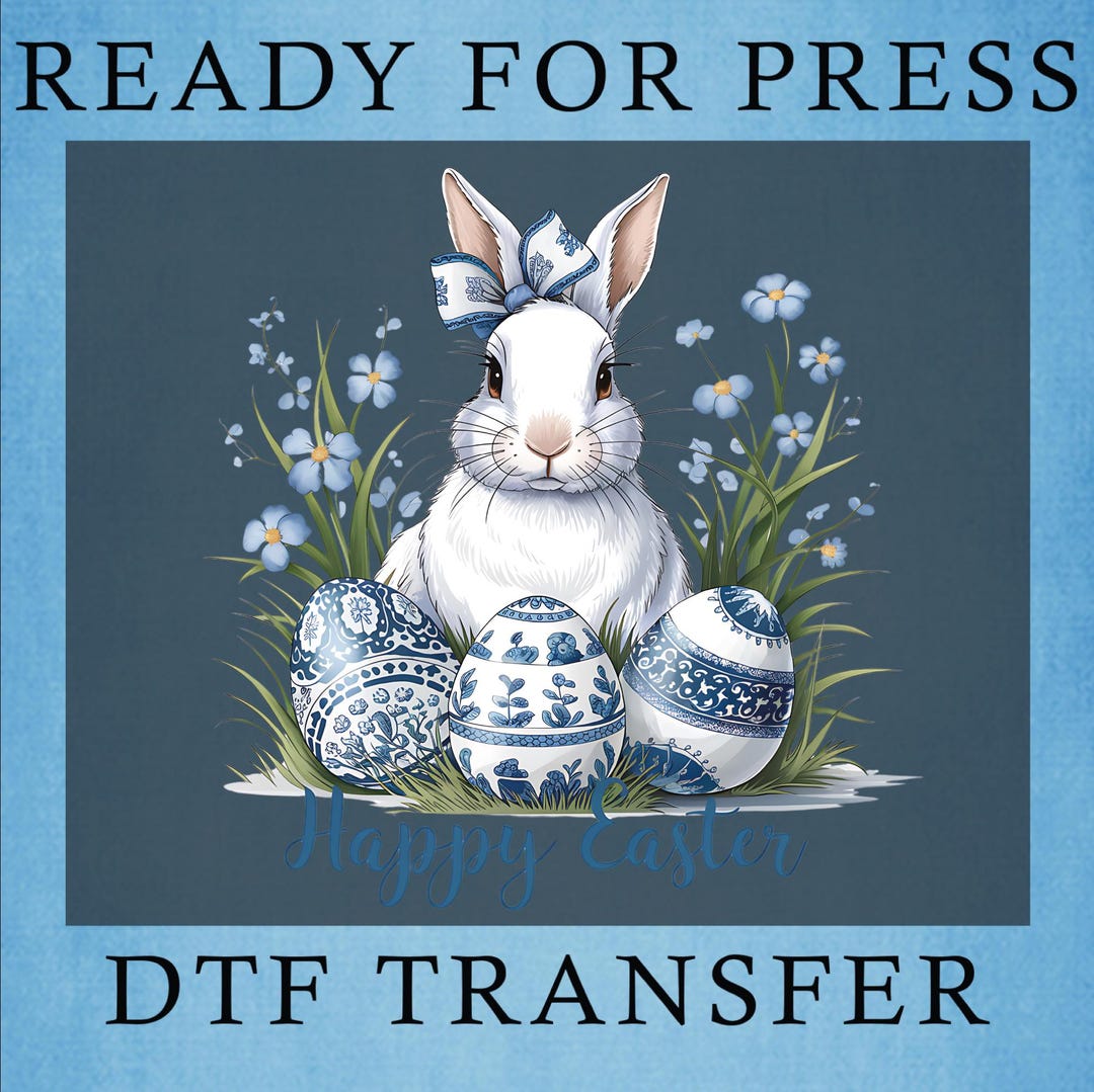 Happy Easter Dtf, Happy Easter Bunnies Ready to Press, Easter Bunny Dtf ...