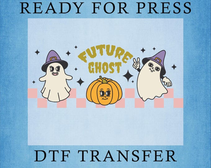 Halloween Floral Ghost Pumpkin DTF Transfer, Ghost Ready to Press ...