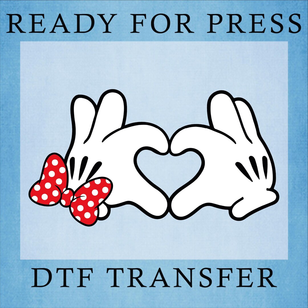 Heart Hands Disney Dtf, Mickey Mouse Love Heart Hands Ready to Press ...