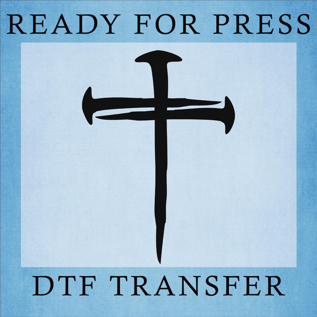 Three Nail Cross DTF Transfer: Christian Heat Press Design - Etsy