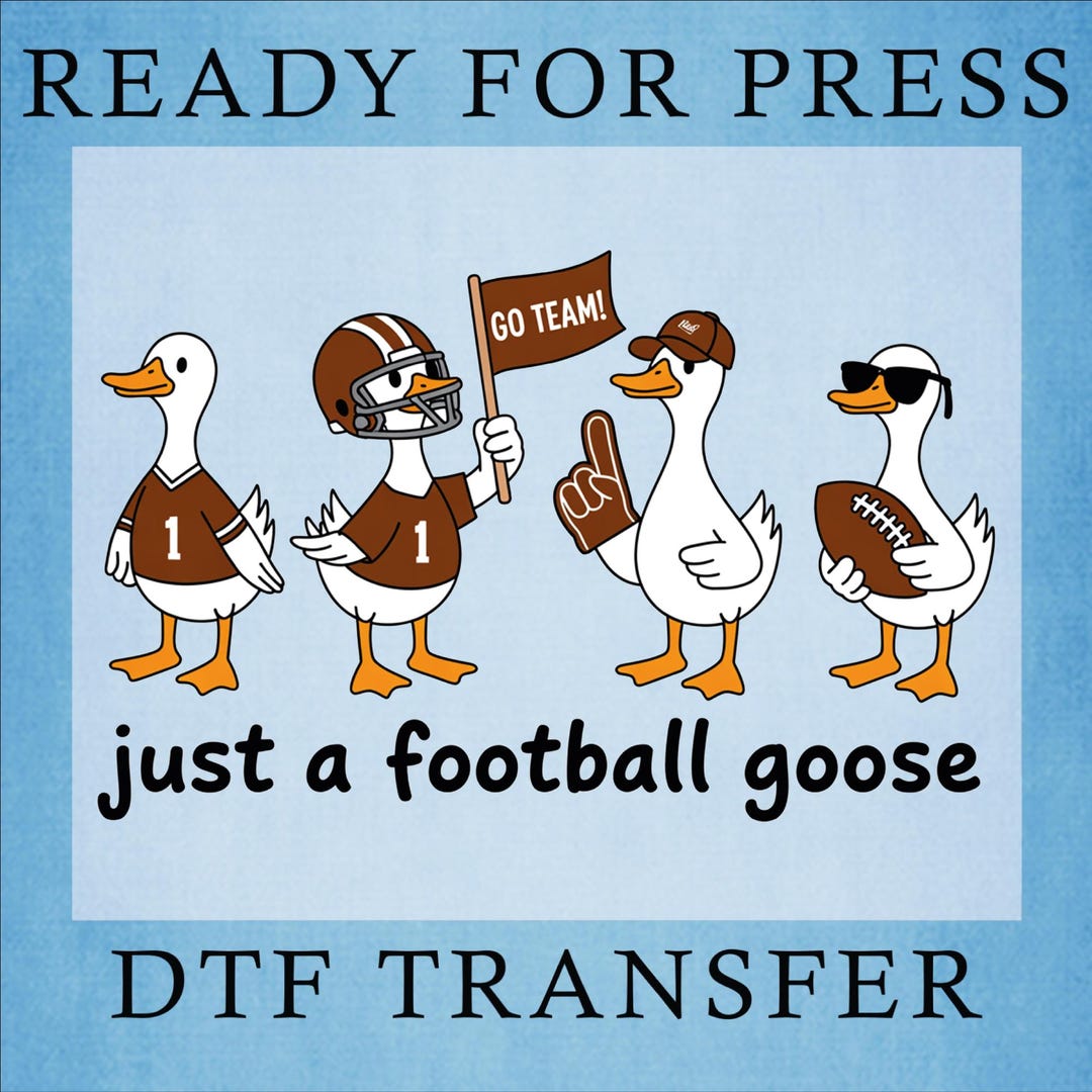 Football Goose DTF Heat Transfer: Funny Game Day Ready-to-press - Etsy