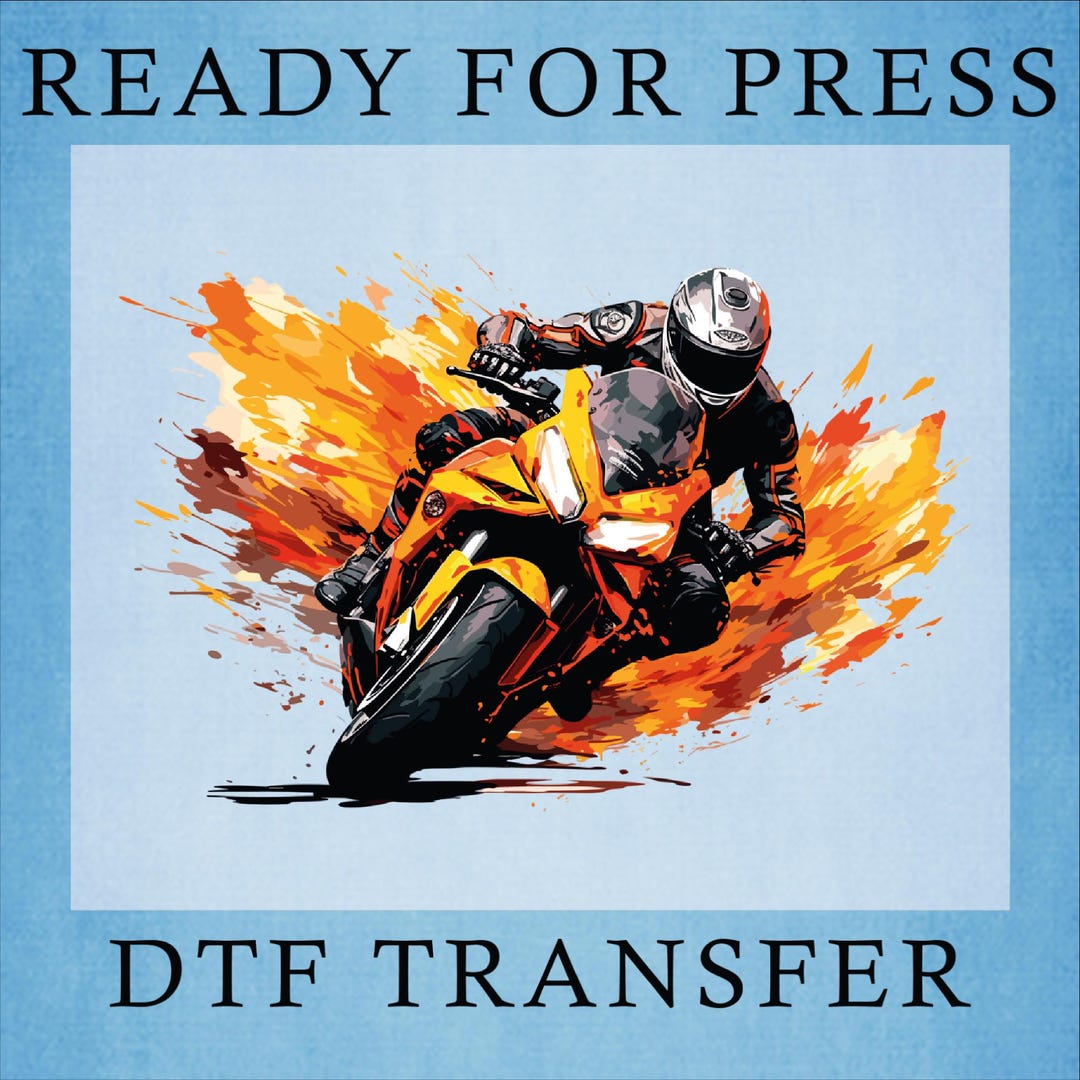 Watercolor Motocross Bike Dtf Transfer, Motorcycle Collection Ready to Press, Motorcycle Game ...