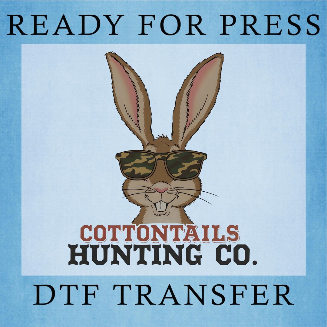 Cottontails Hunting Co. Bunny Dtf, Camo Easter Bunny Ready to Press ...
