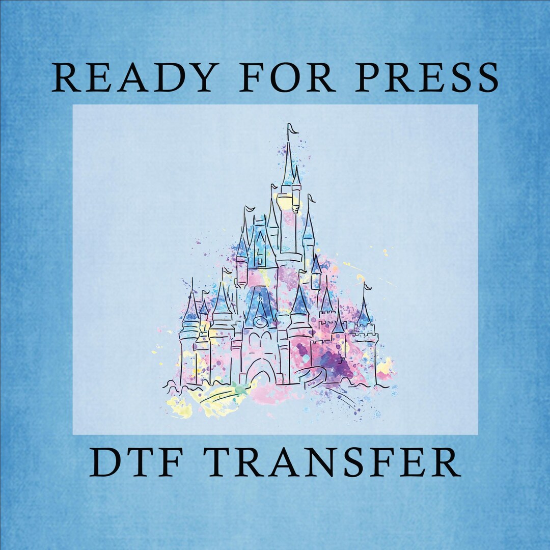 Disney Watercolor Castle DTF Transfer, Disney Castle Ready to Press ...