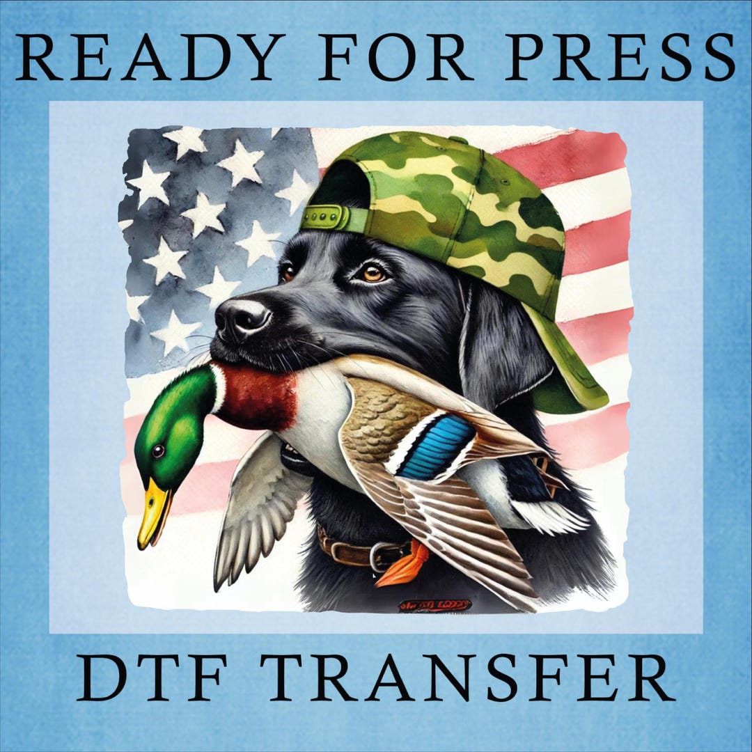 Labrador Hunting Dog Ready to Press, Duck Hunting Dog Dtf Transfer ...