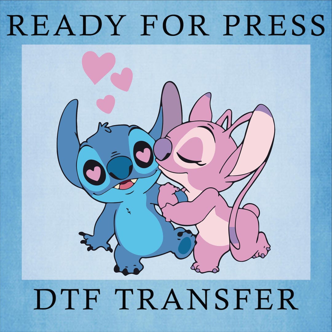 Lilo Stitch Hug Ready to Press, Stitch and Angel Valentines Dtf, Lilo and Stitch Dtf, Xoxo ...