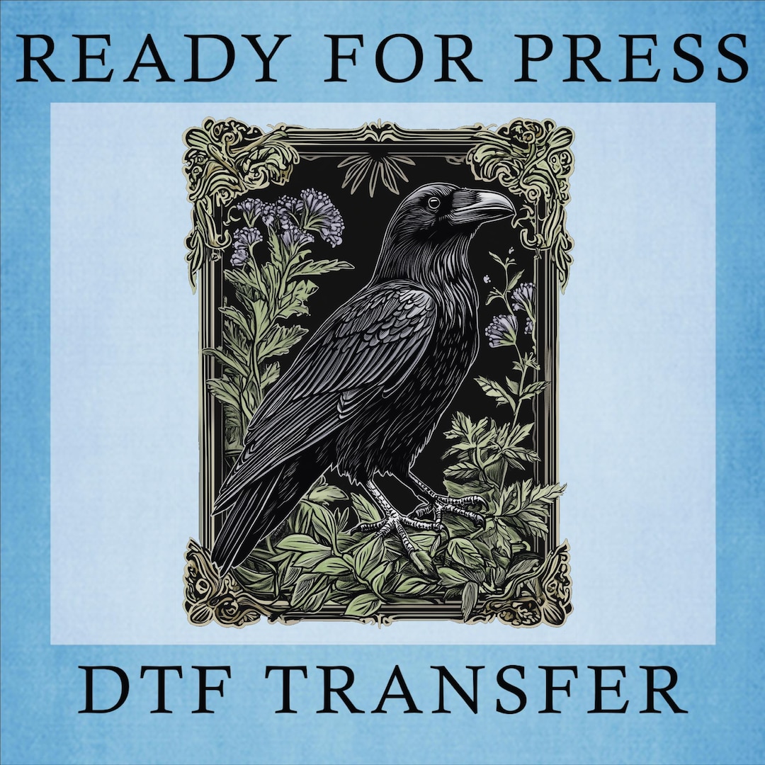Funny Raven Ready to Press, Gothic Crow Art Dtf, Nature Lovers Dtf ...