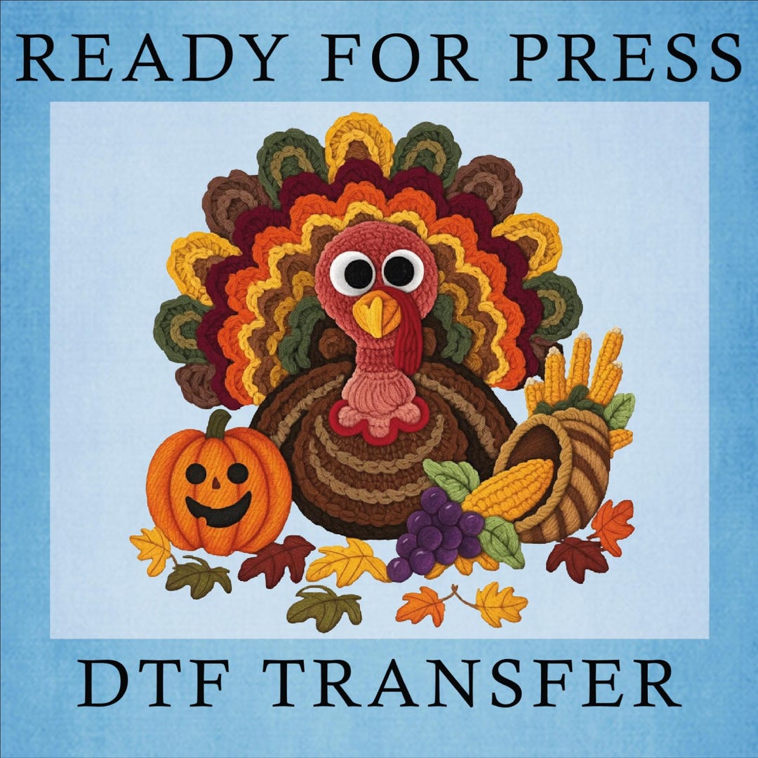 Yarn Crochet Turkey DTF - Thanksgiving Heat Press Transfer - Etsy