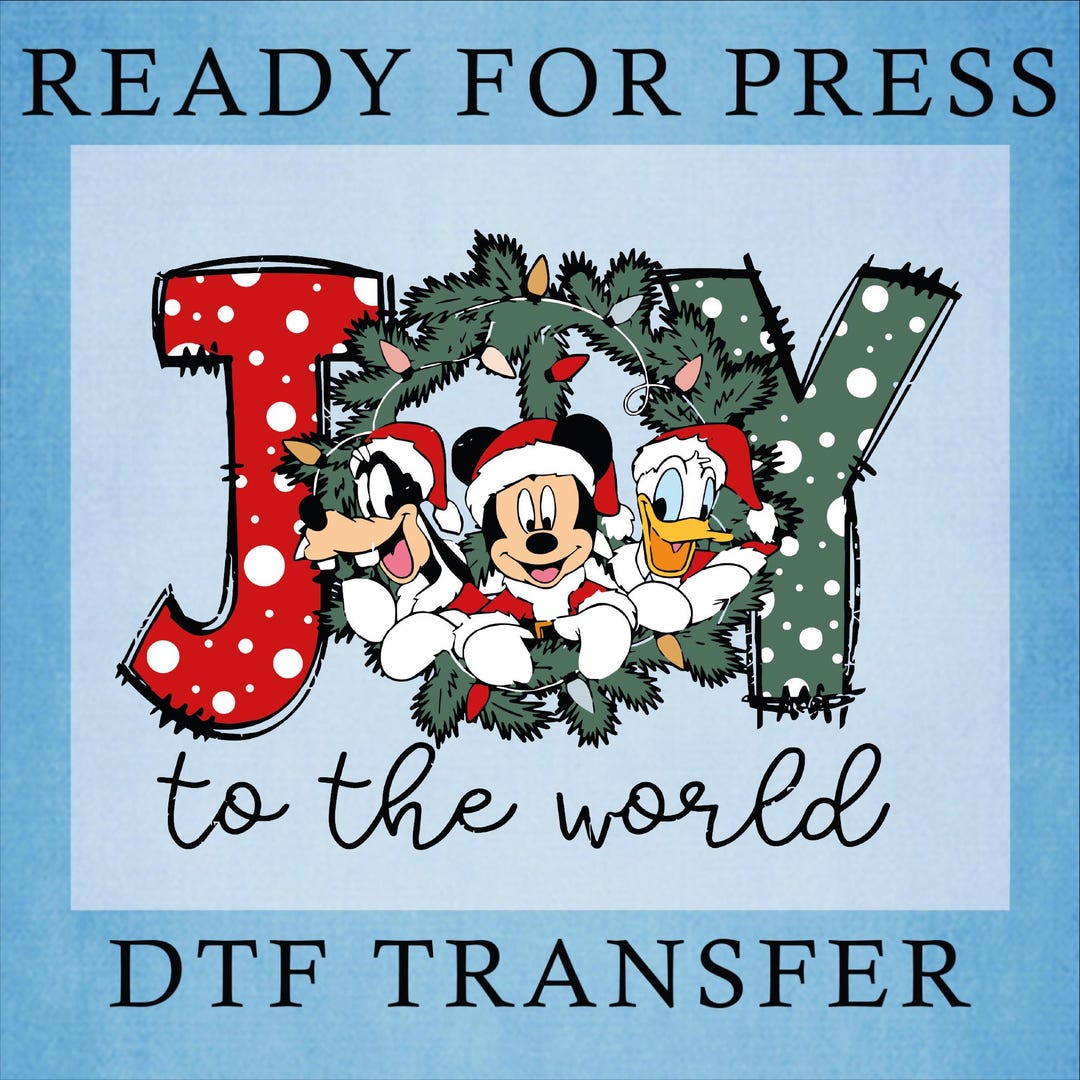 Joy to the World Disney Christmas DTF Heat Transfer - Etsy