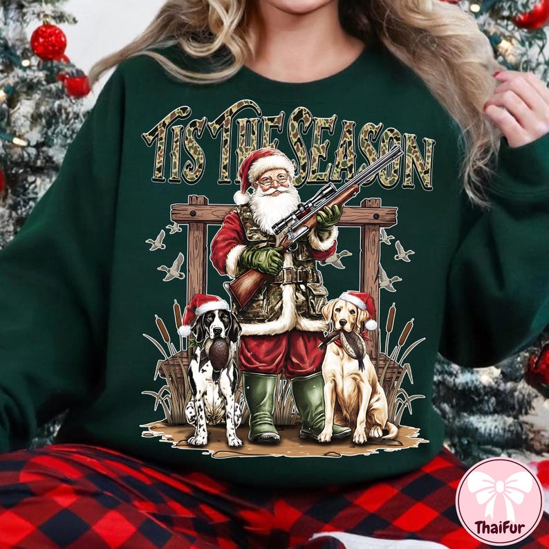Camo Santa Png, Tis the Season Hunter Christmas Png, Boys Hunting Shirt ...