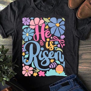 He is Risen PNG, Retro Easter Vibespng, Matthew 28:6 Png, Christian ...