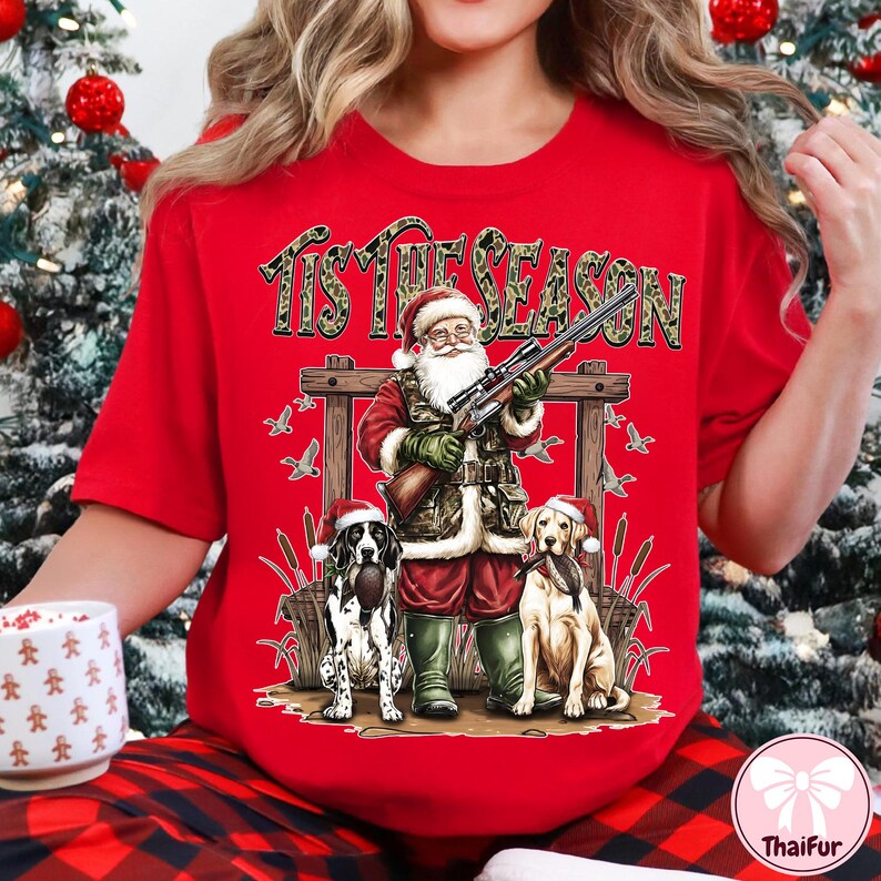 Camo Santa Png, Tis the Season Hunter Christmas Png, Boys Hunting Shirt ...