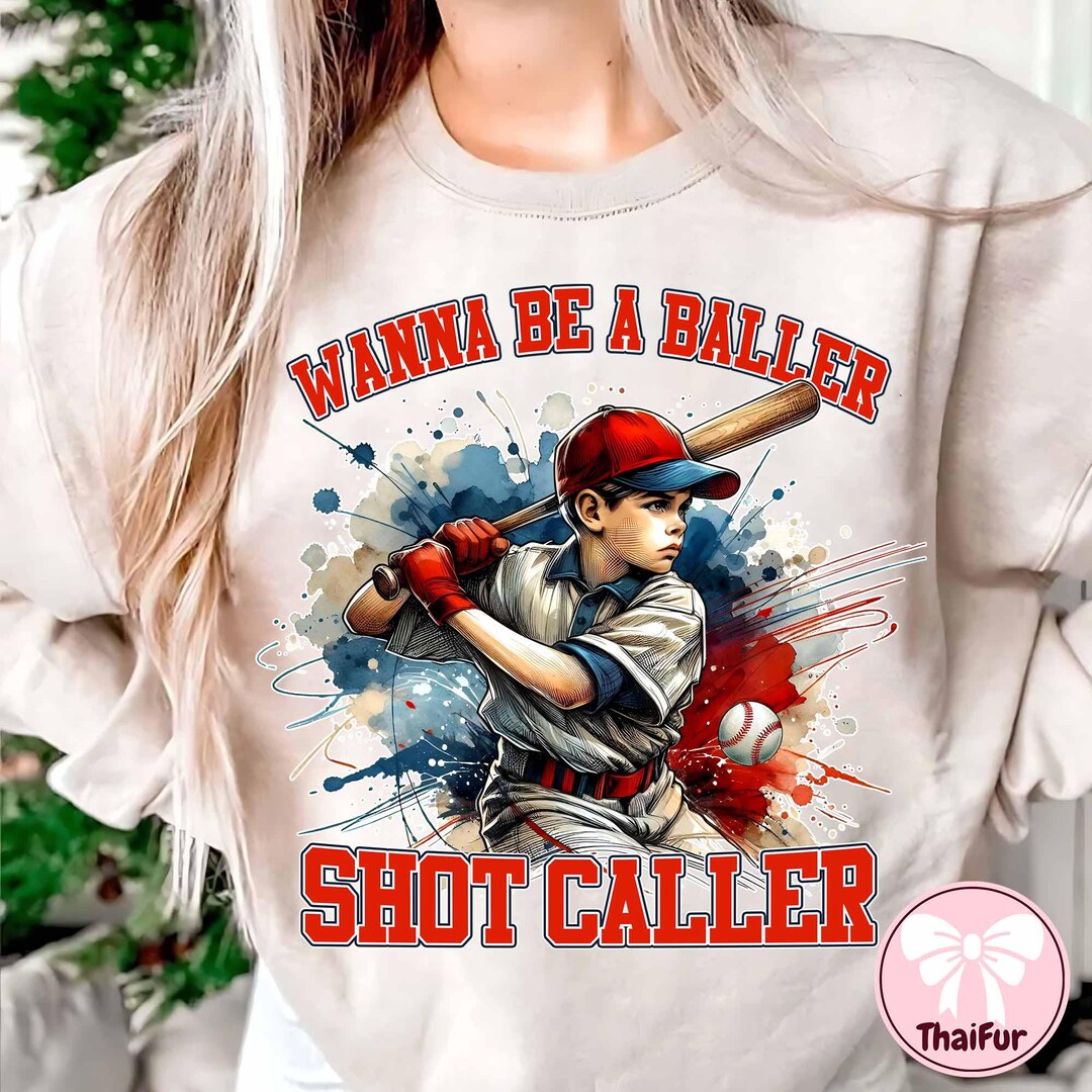 Retro Wanna Be A Baller Shot Caller Baseball Png, Funny Baseball Png ...