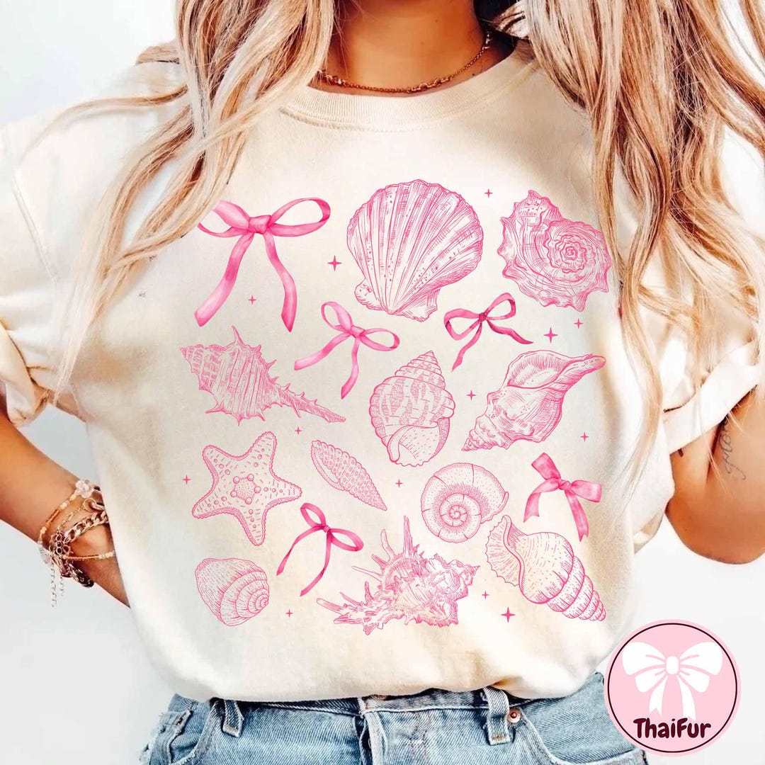 Coquette Seashell PNG, Beach Png, Coastal Png, Retro Summer Png, Summer ...