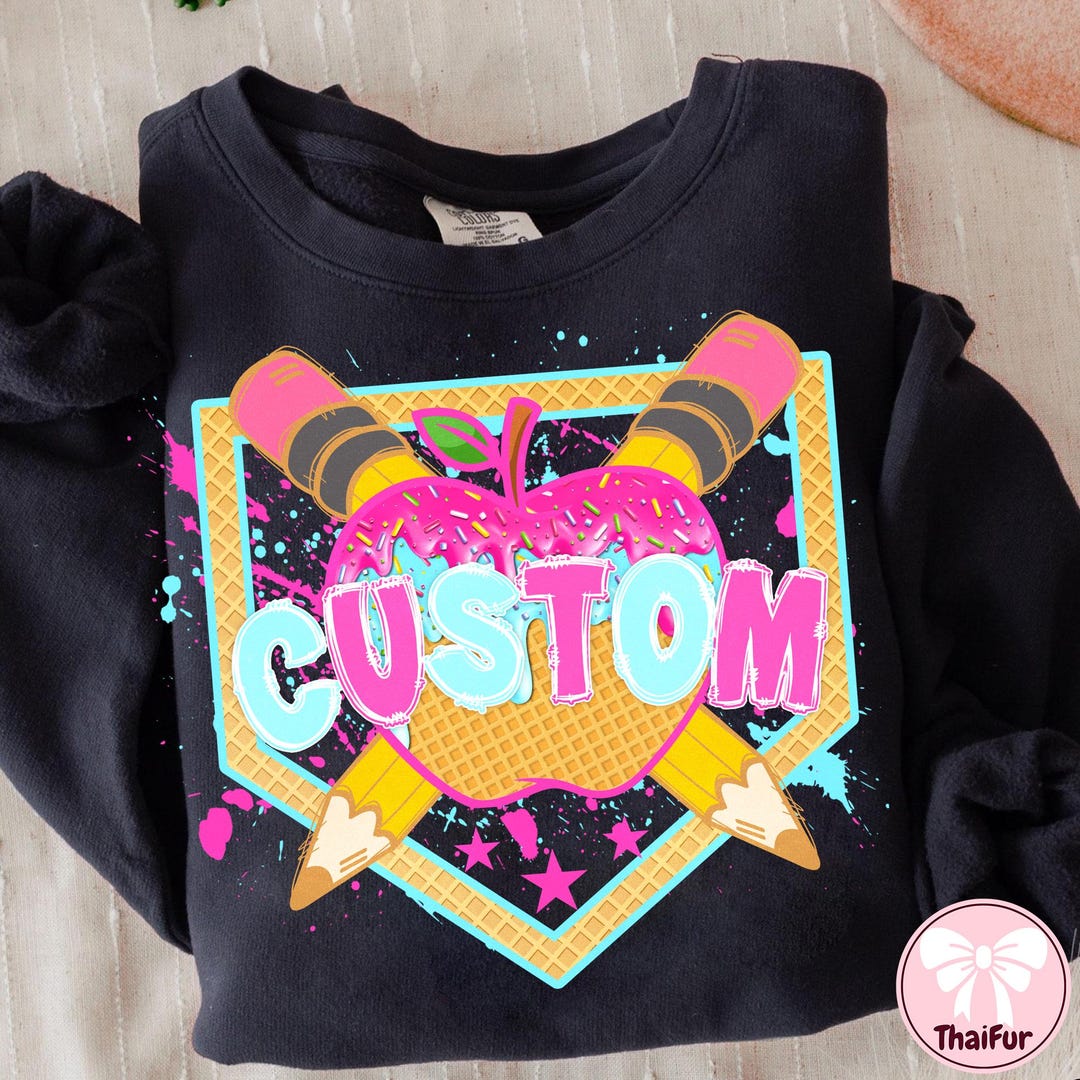 Preppy Custom Ice Cream Drip Png Bundle, Personalize Girl Back to ...