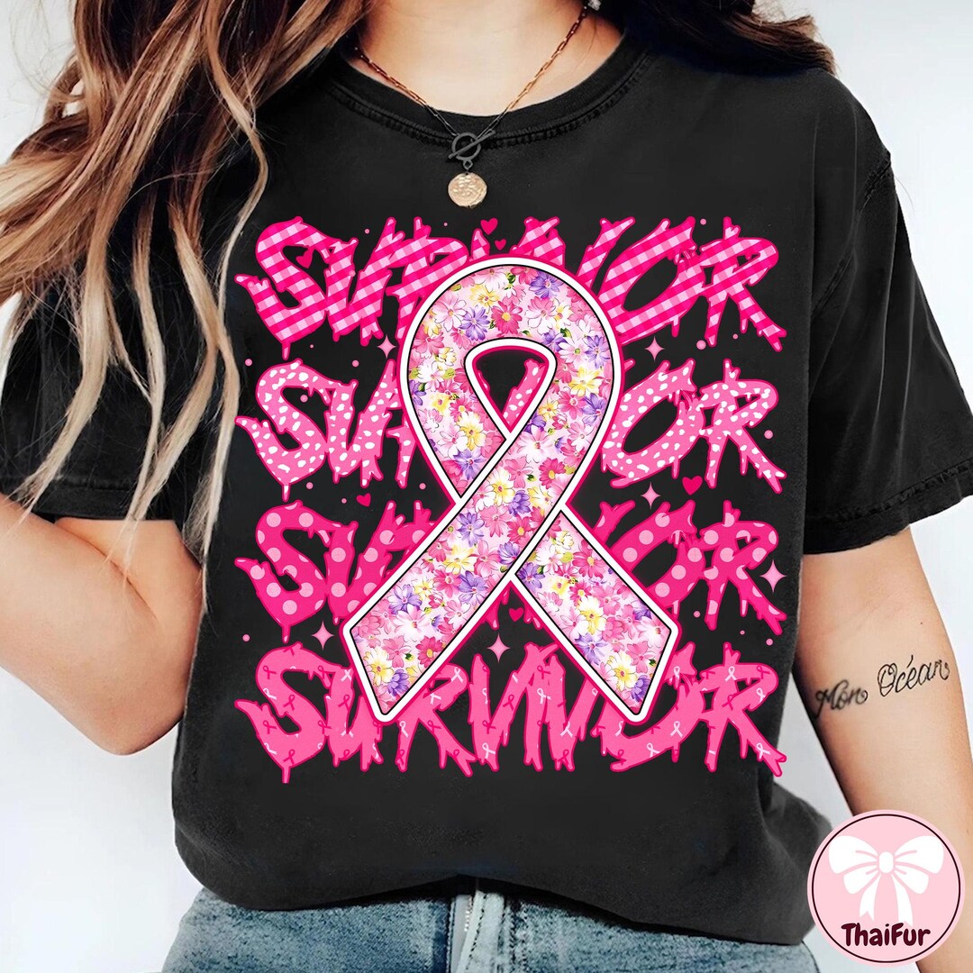 Preppy Survivor Png, in October We Wear Pink Png, Breast Cancer Warrior ...