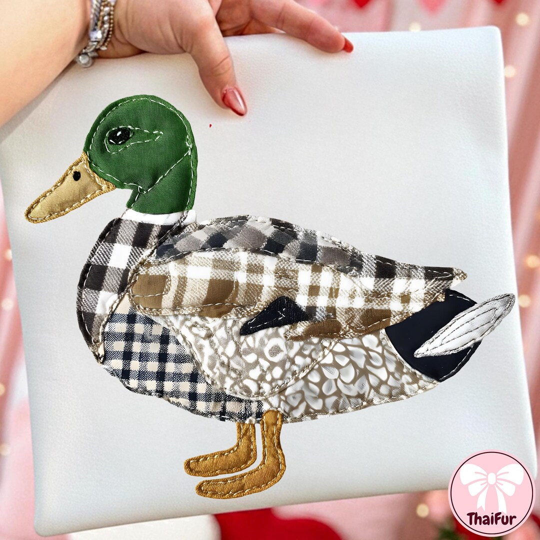 Vintage Patchwork Duck PNG, Mallard Grandma Core Design, 90s Country ...