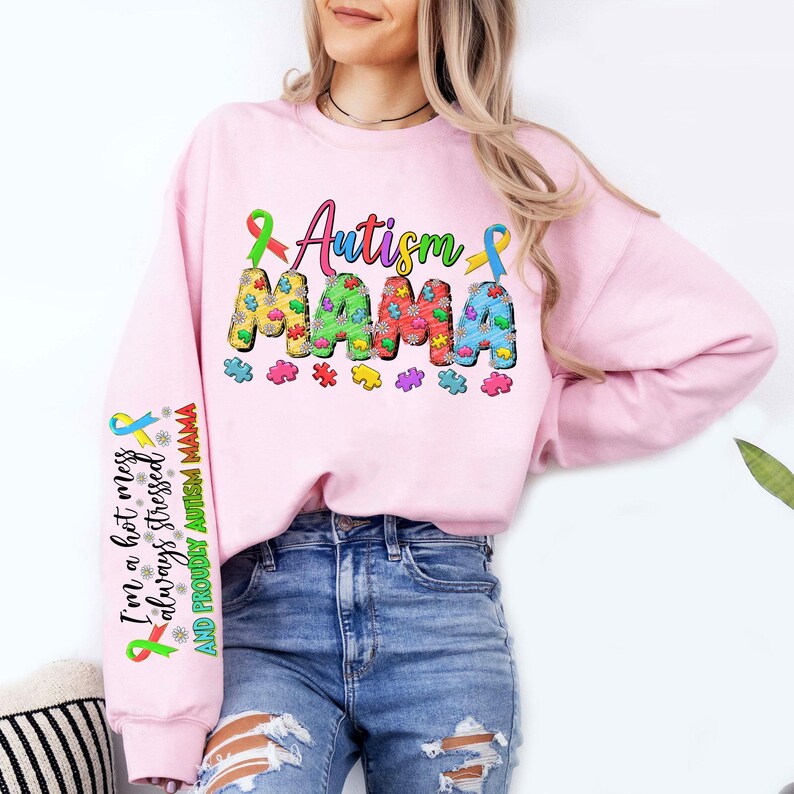 I'm A Hot Mess Always Stressed and Proud Autism Mom Png, Autism Puzzle ...