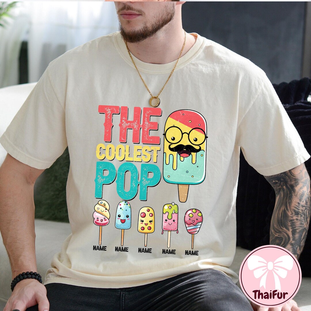 The Coolest Pop Png, Personalized Popsicle Family Png, Custom Kid Name ...