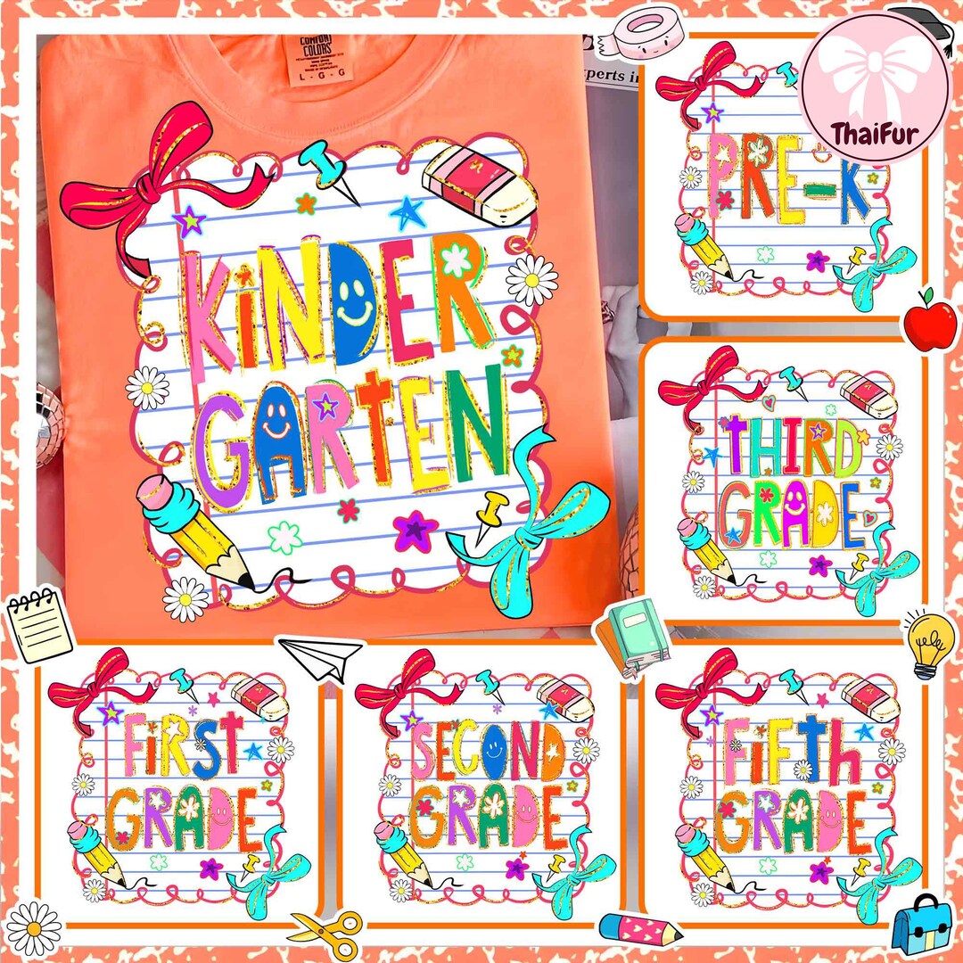 Grade School Bundle Png, Funny Grade Png, Teacher First Day of School ...