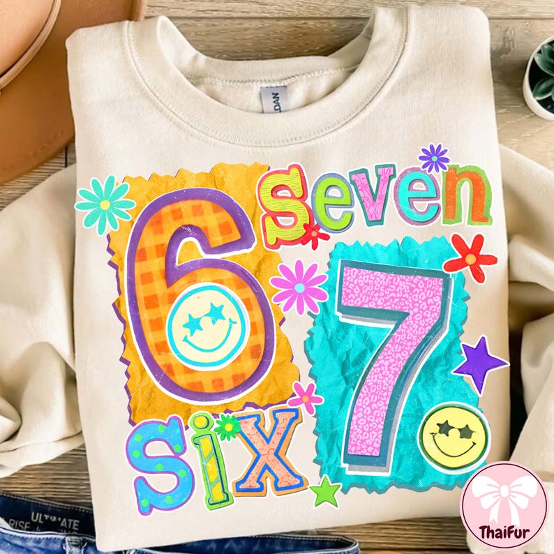 Funny Six Seven Smiley Png, Viral Funny Saying 6 7 Png, Trending Social ...