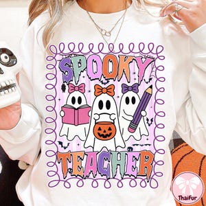 Cute Ghost Teacher Png, Spooky Teacher Png, Halloween Png, Back to ...