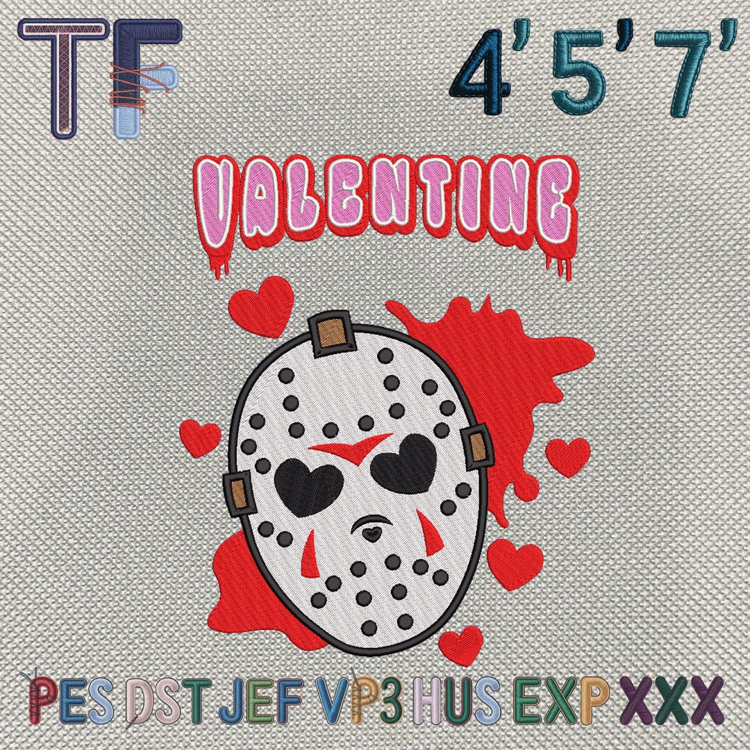 Valentine Movie With Blood Embroidery Design, Horror Valentine Movie ...