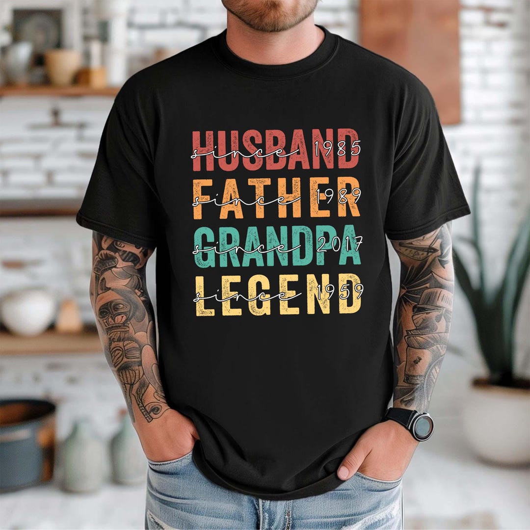 Personalized Dad Grandpa Png, Grandfather Custom Dates, Funny Dad Png ...