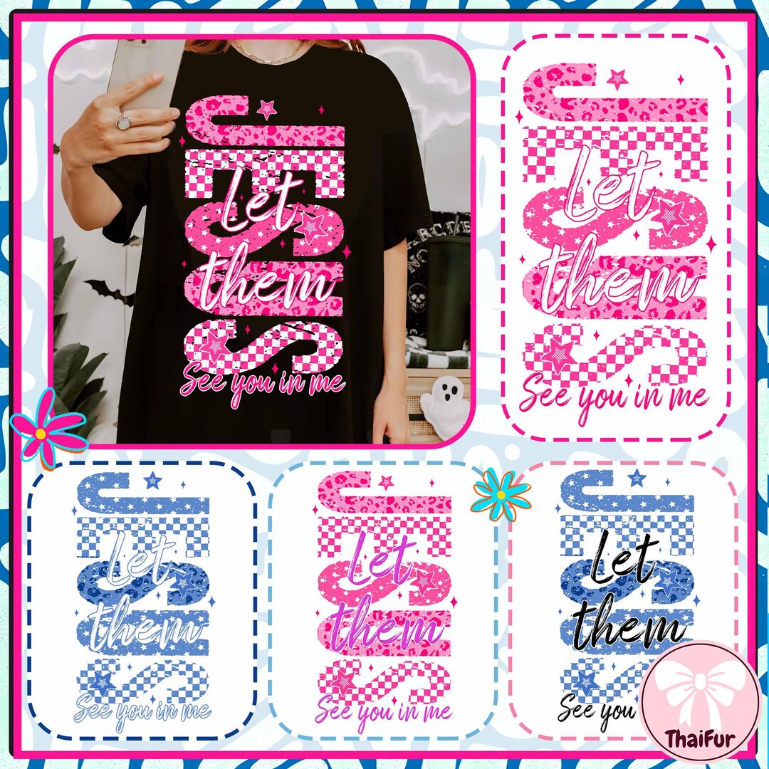 Retro God Jesus Let Them Bundle Png, Preppy Bible Spirit Religious ...